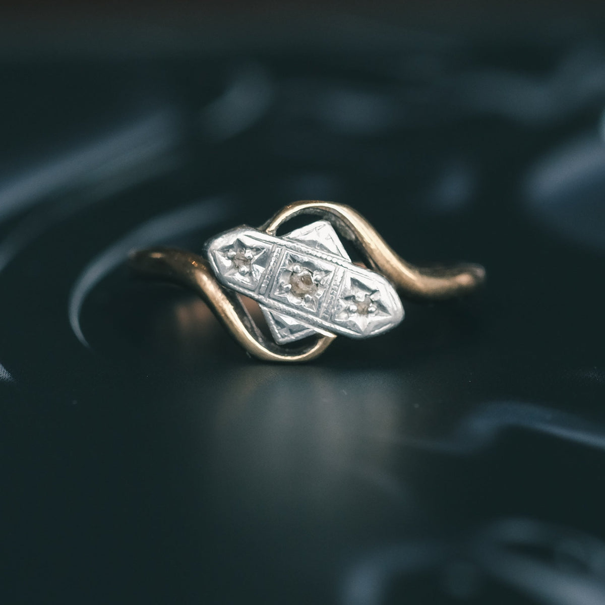 13. Art Deco Trilogy Crossover Ring – Lost Owl Jewelry