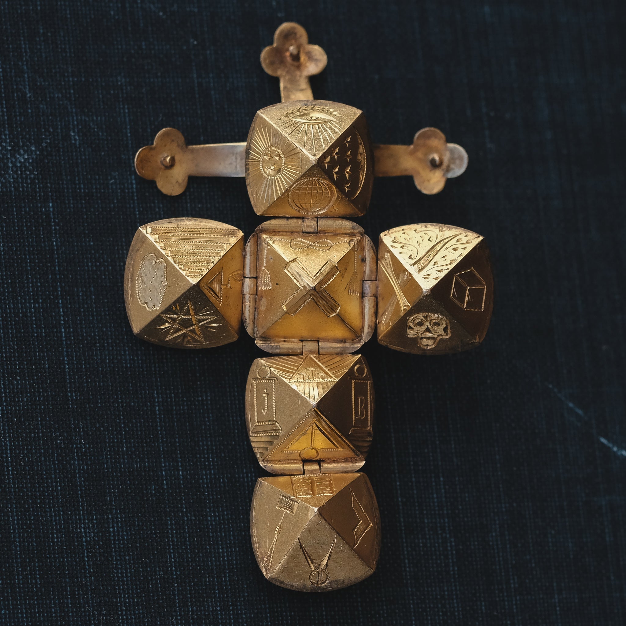 Antique Masonic Ball Pendant Lost Owl Jewelry