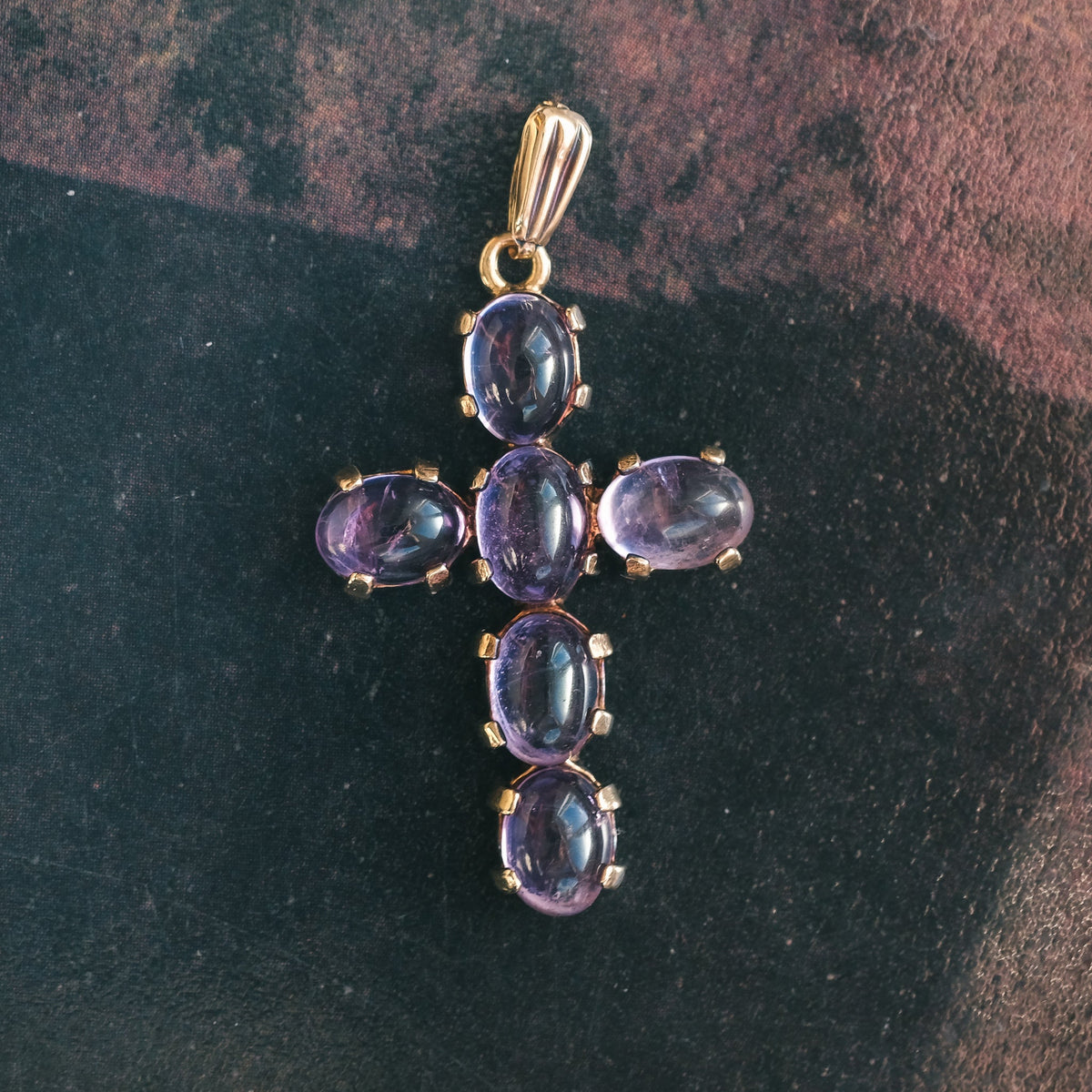 Art Deco Cabochon Cross Pendant – Lost Owl Jewelry