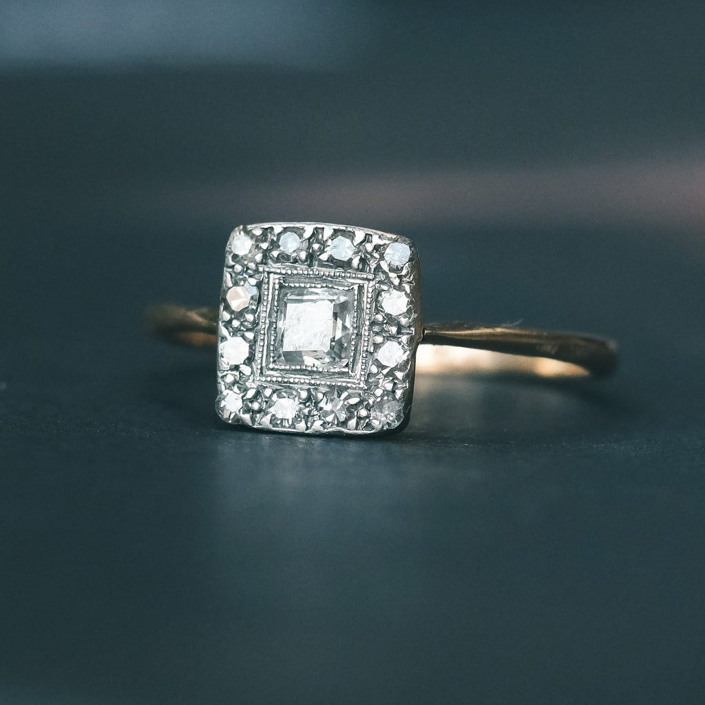 Art Deco Carré Cut Diamond Ring – Lost Owl Jewelry