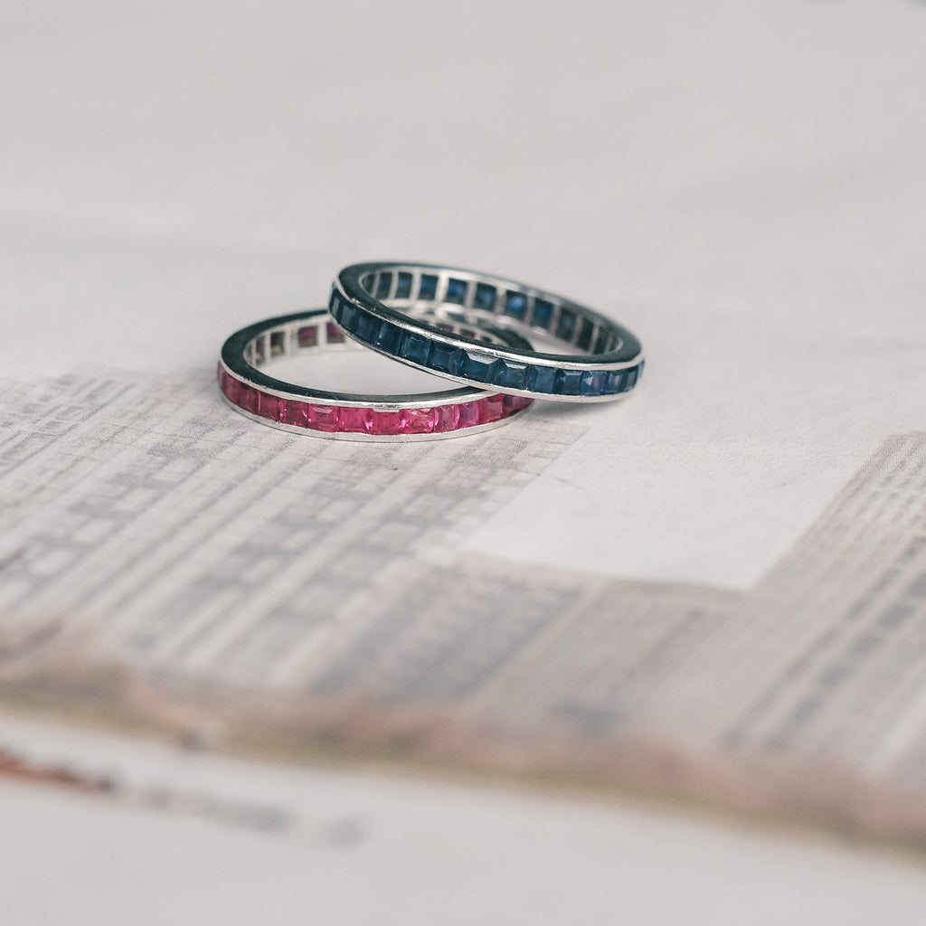 Art Deco Sapphire Eternity Ring – Lost Owl Jewelry