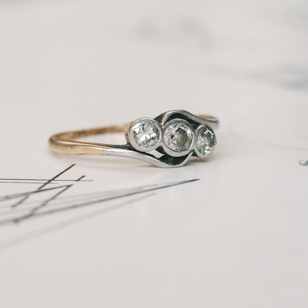 Art Nouveau Trilogy Crossover Ring – Lost Owl Jewelry