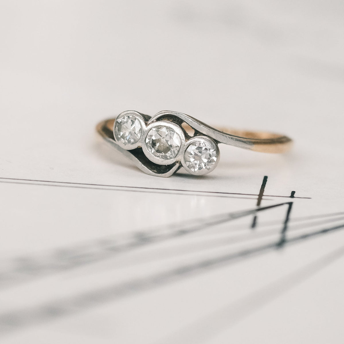 Art Nouveau Trilogy Crossover Ring – Lost Owl Jewelry