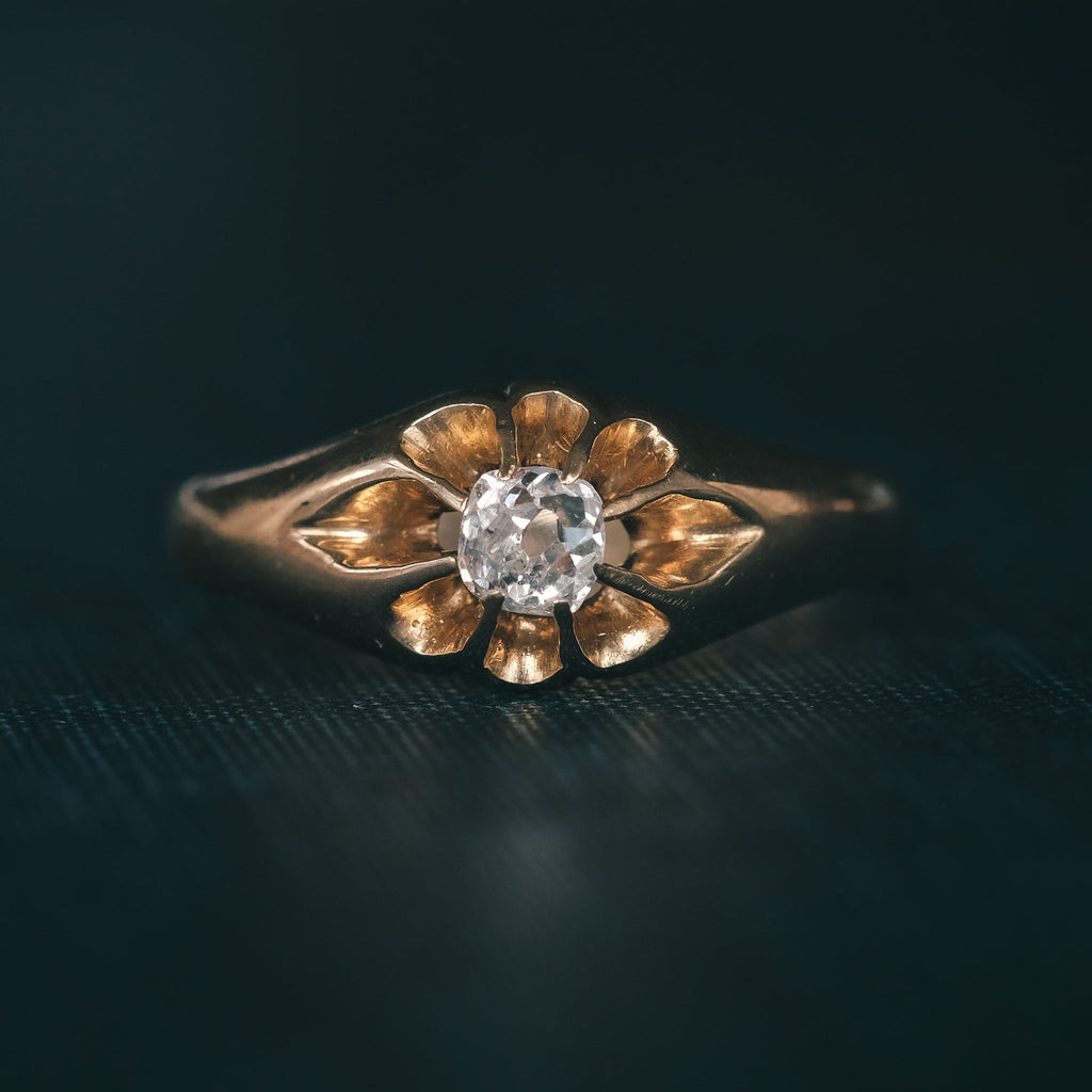 Edwardian Diamond Buttercup Ring – Lost Owl Jewelry