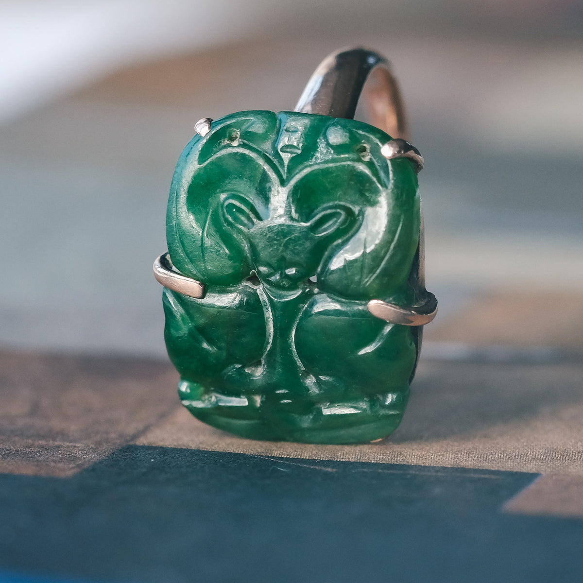 Edwardian Jade Bat Ring – Lost Owl Jewelry