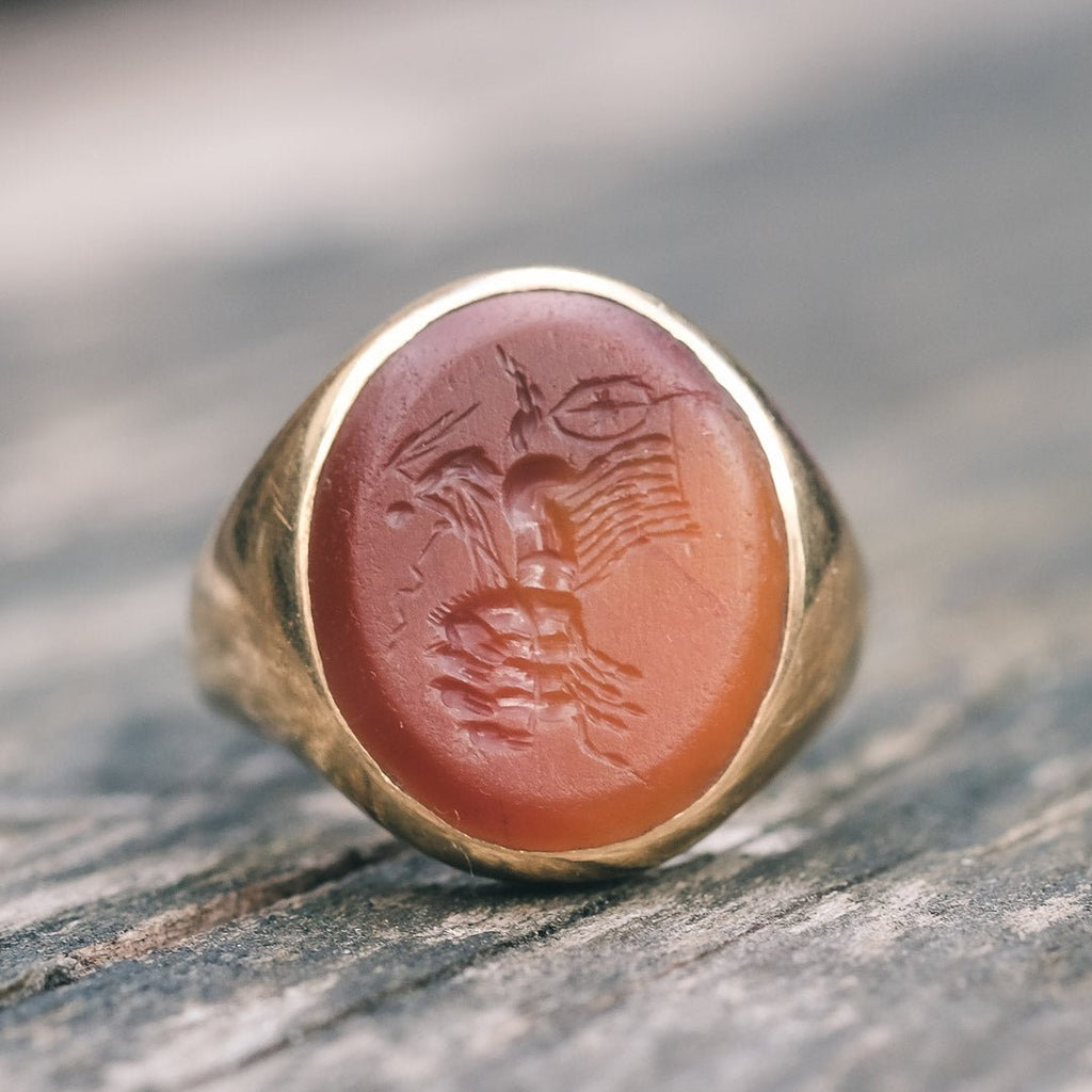 Roman Winged Victory Intaglio Signet Ring – Lost Owl Jewelry