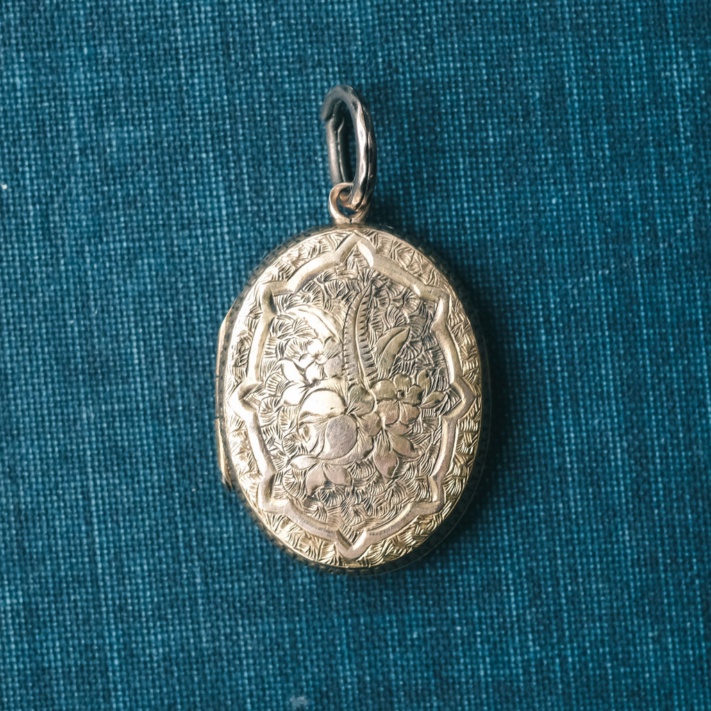 Victorian Engraved Oval Locket – Lost Owl Jewelry