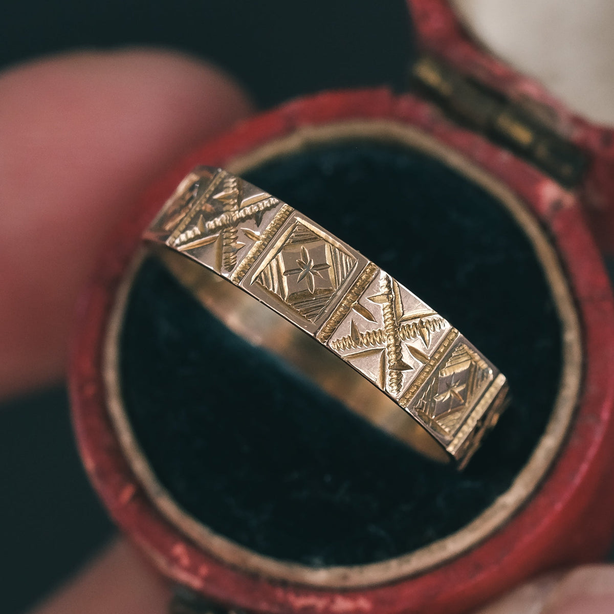 Victorian Engraved Panel Band – Lost Owl Jewelry