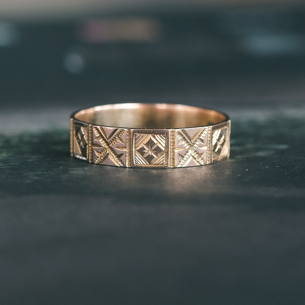 Victorian Engraved Panel Band – Lost Owl Jewelry