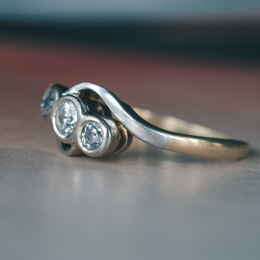 Vintage Trilogy Crossover Ring – Lost Owl Jewelry