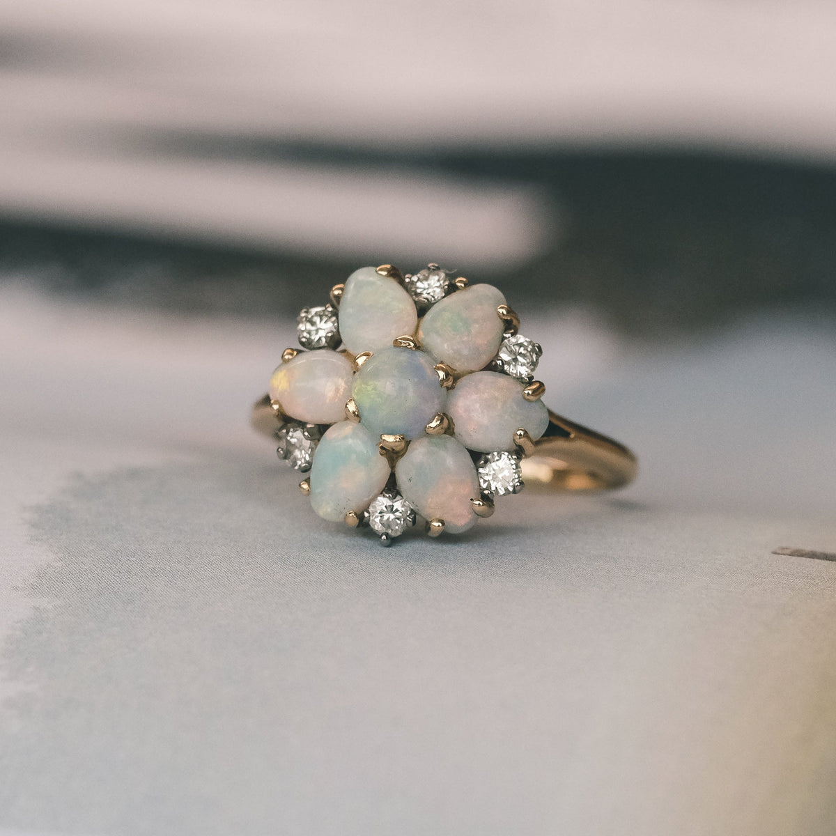 1980s Opal Flower Cluster Ring – Lost Owl Jewelry