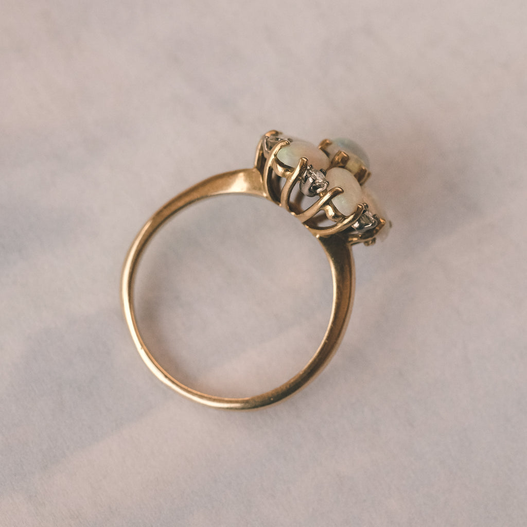 1980s Opal Flower Cluster Ring – Lost Owl Jewelry