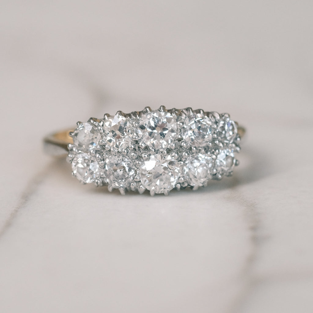 Art Deco Double Row Diamond Ring – Lost Owl Jewelry
