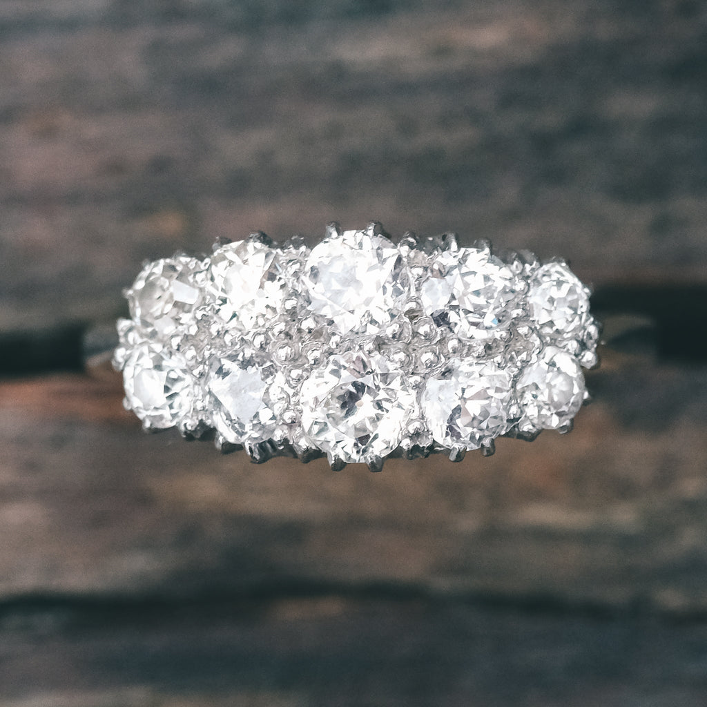 Art Deco Double Row Diamond Ring – Lost Owl Jewelry