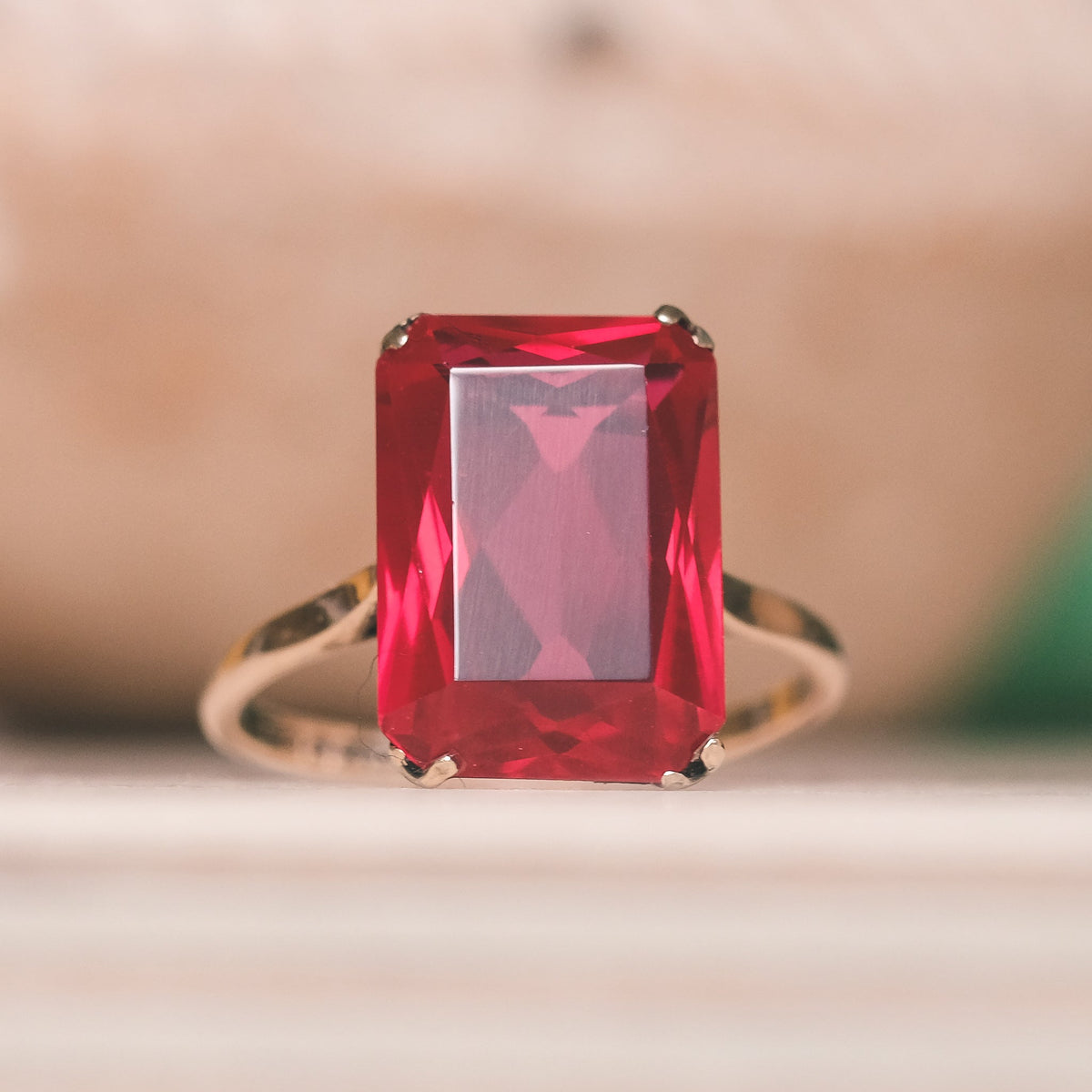 Art Deco Flame Fusion Ruby Ring – Lost Owl Jewelry