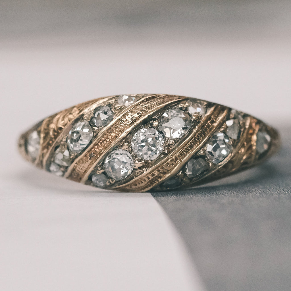 Early Victorian Diamond Stripes Ring – Lost Owl Jewelry