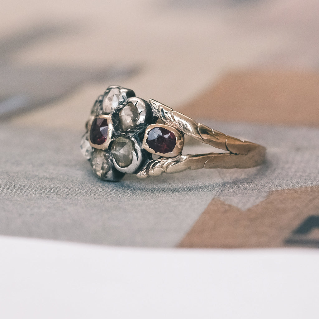Georgian Flower Cluster Ring – Lost Owl Jewelry