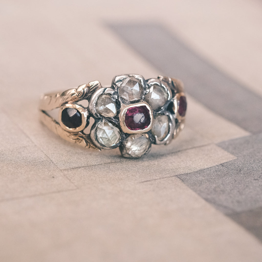 Georgian Flower Cluster Ring – Lost Owl Jewelry