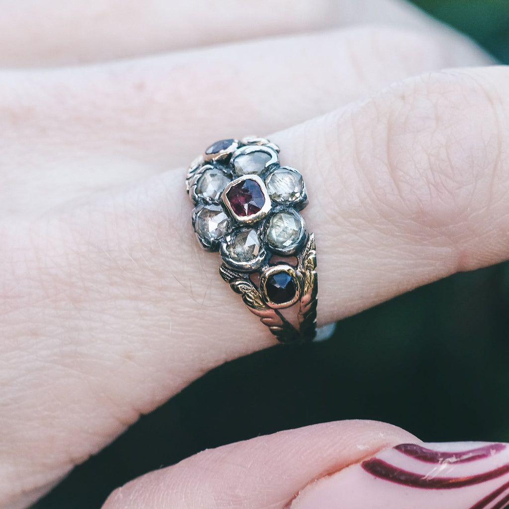 Georgian Flower Cluster Ring – Lost Owl Jewelry