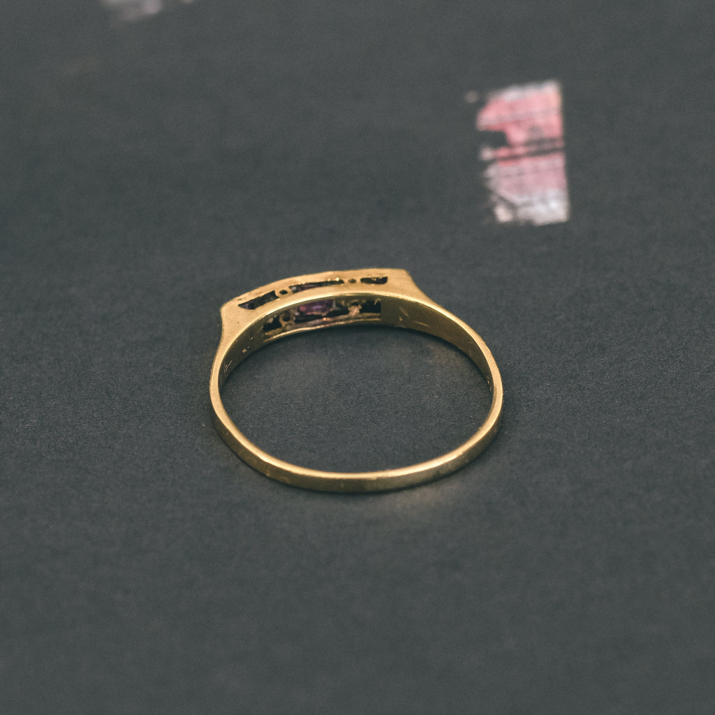 Machine Age Ruby & Diamond Band – Lost Owl Jewelry