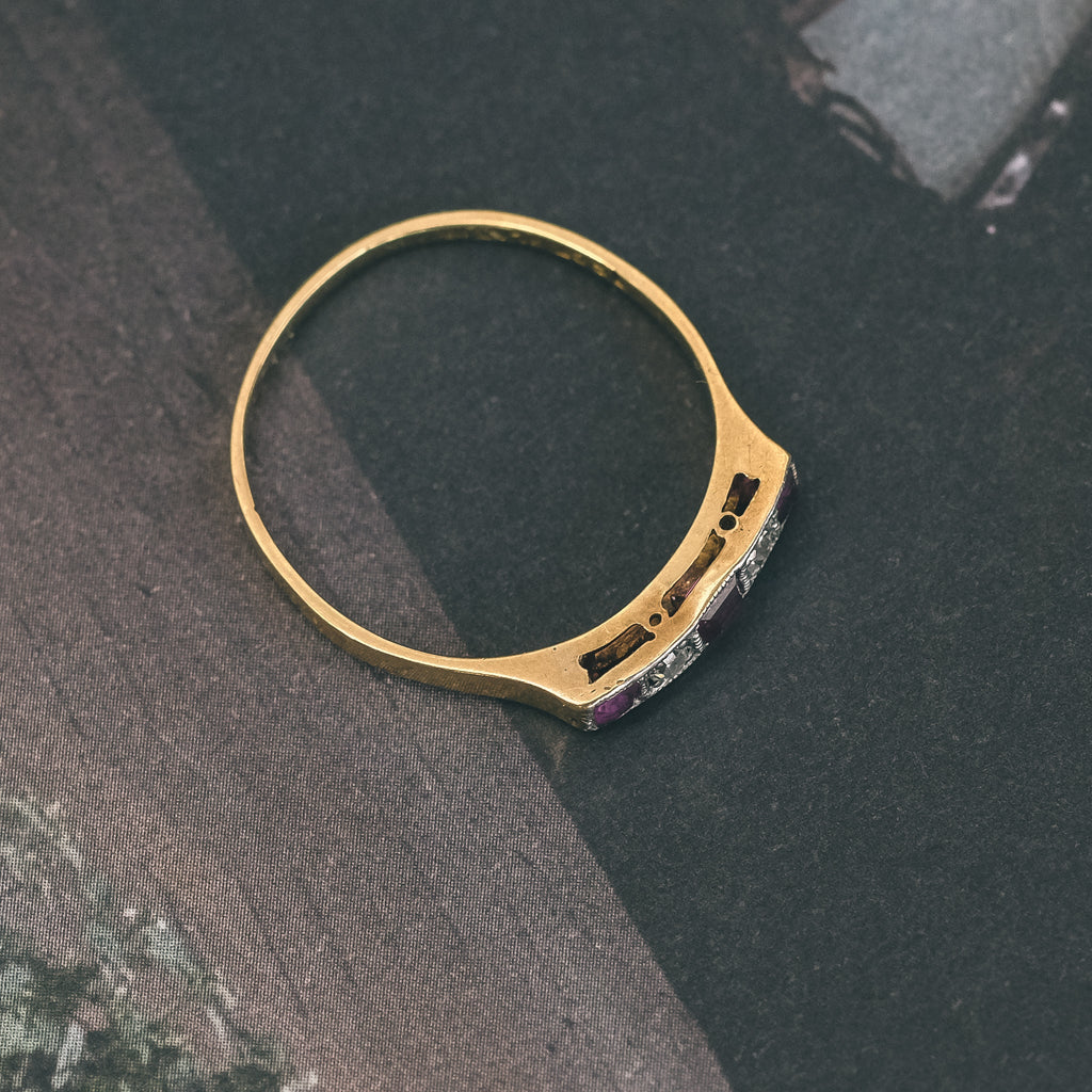 Machine Age Ruby & Diamond Band – Lost Owl Jewelry