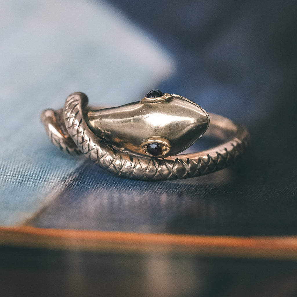 Victorian Cross-Hatched Snake Ring – Lost Owl Jewelry