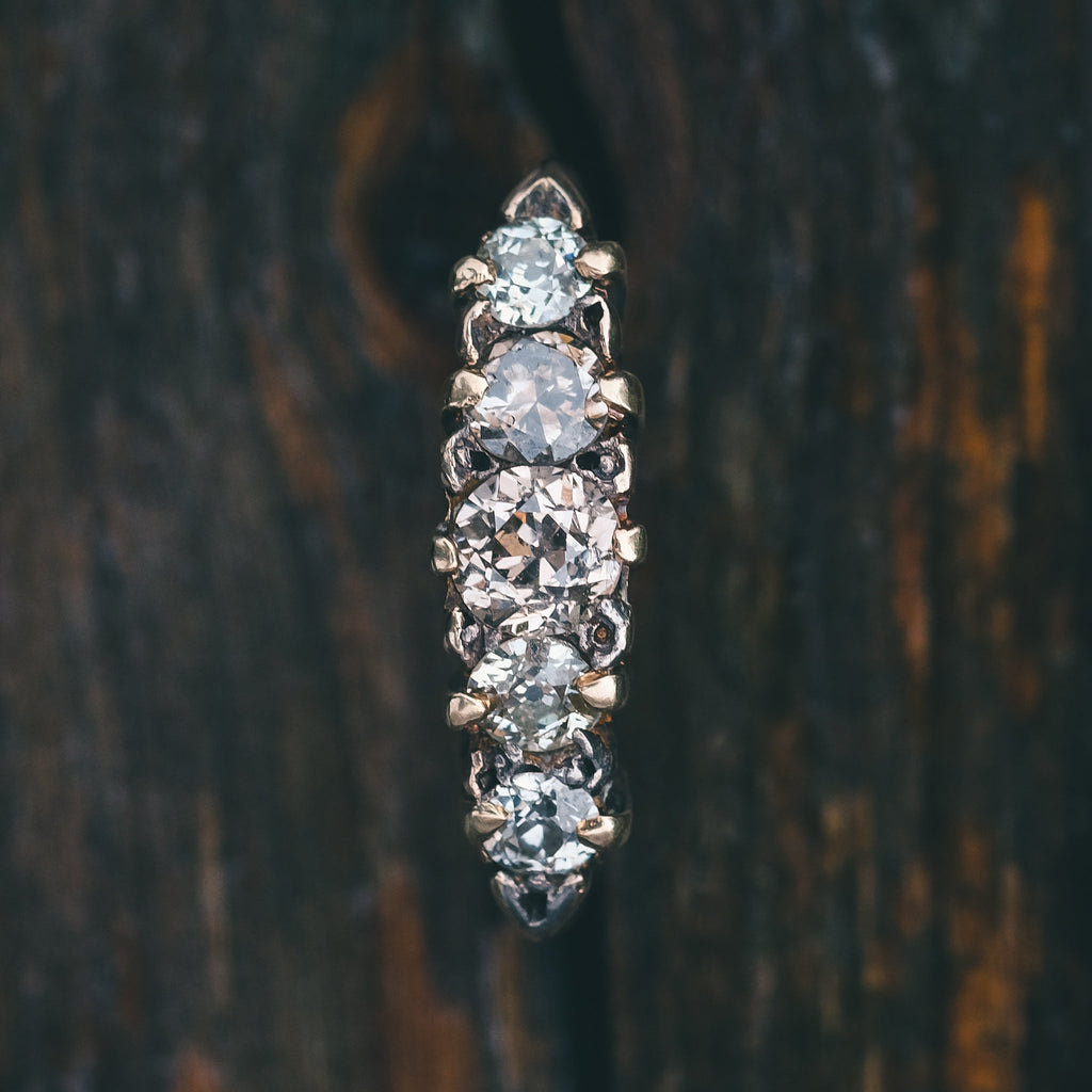 Victorian Earthy Diamond Boat Ring – Lost Owl Jewelry