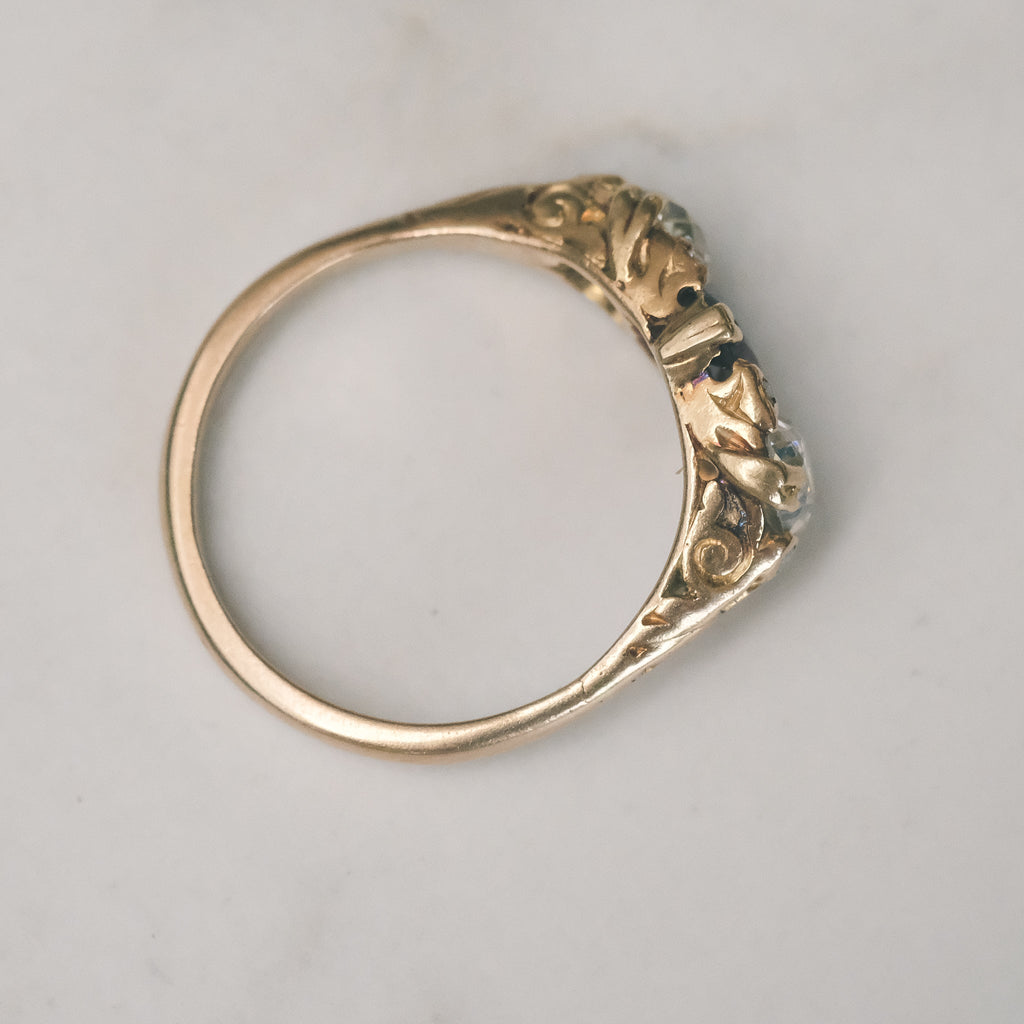 Victorian Garnet Carved Half-Hoop – Lost Owl Jewelry