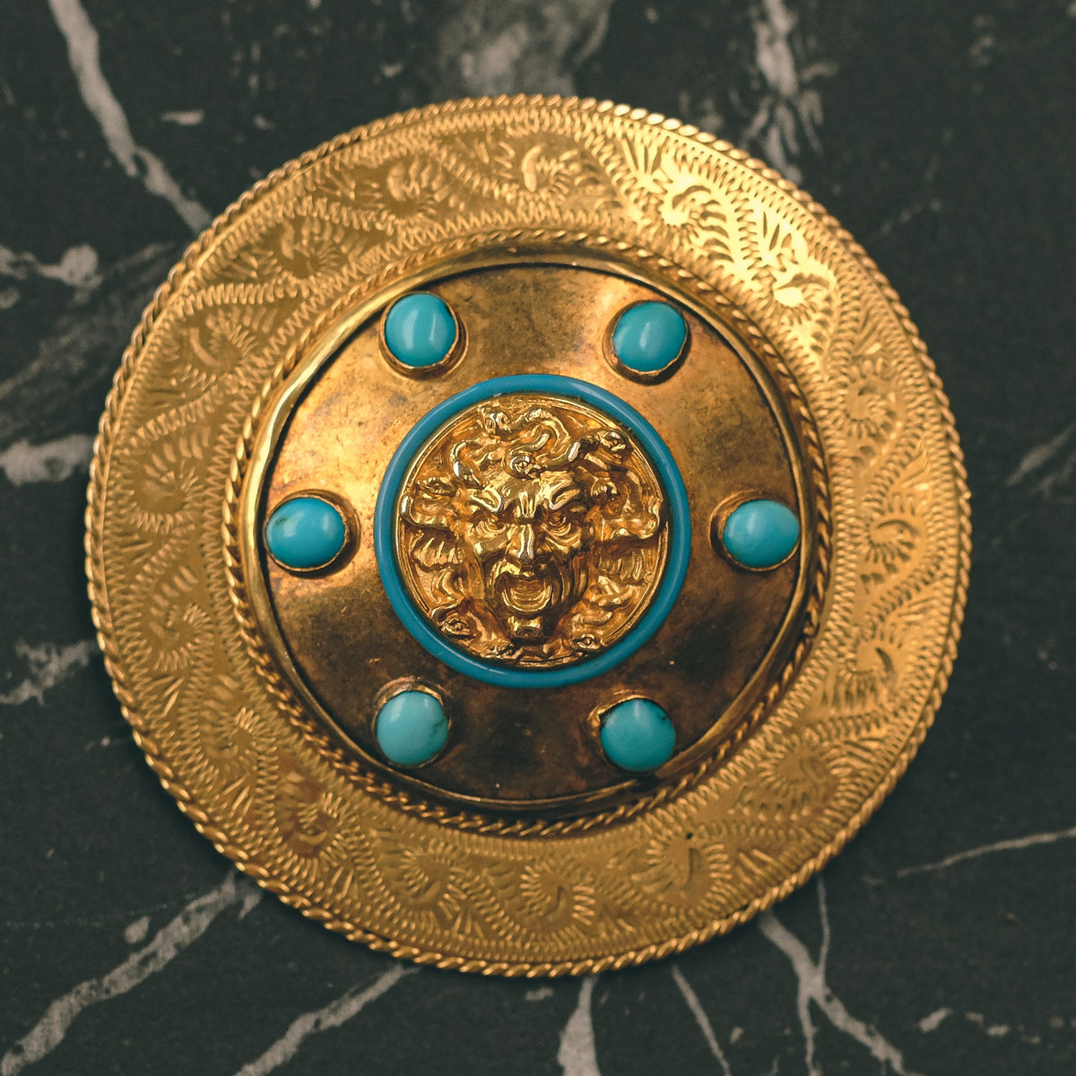 Victorian Gold Aegis Brooch – Lost Owl Jewelry