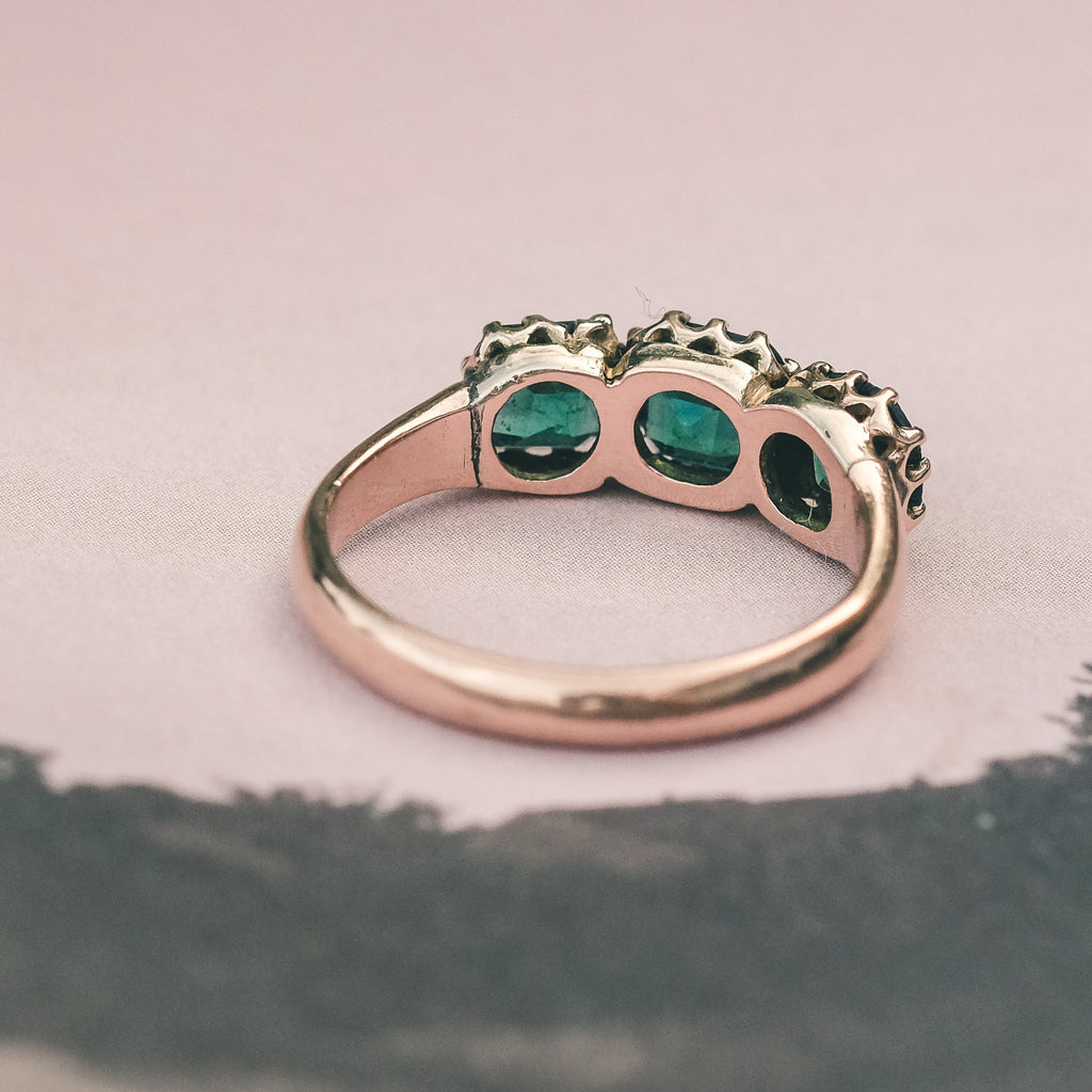 Victorian Green Paste Trilogy Ring – Lost Owl Jewelry