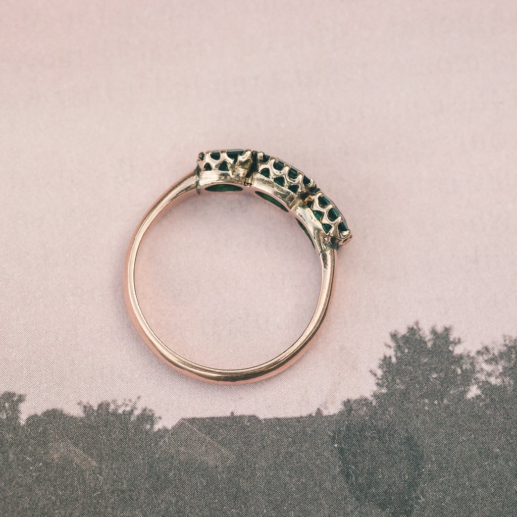 Victorian Green Paste Trilogy Ring – Lost Owl Jewelry