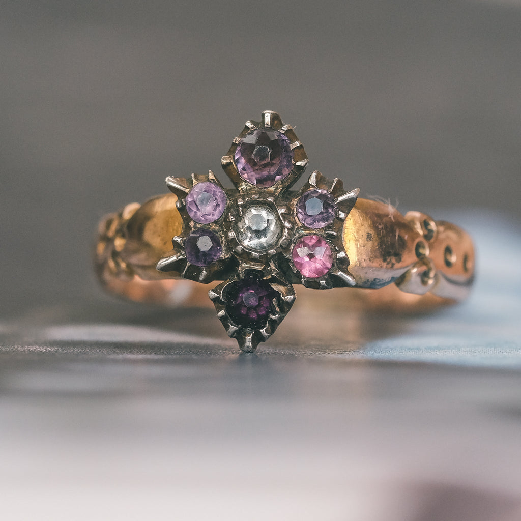 Victorian Paste Flower Ring – Lost Owl Jewelry