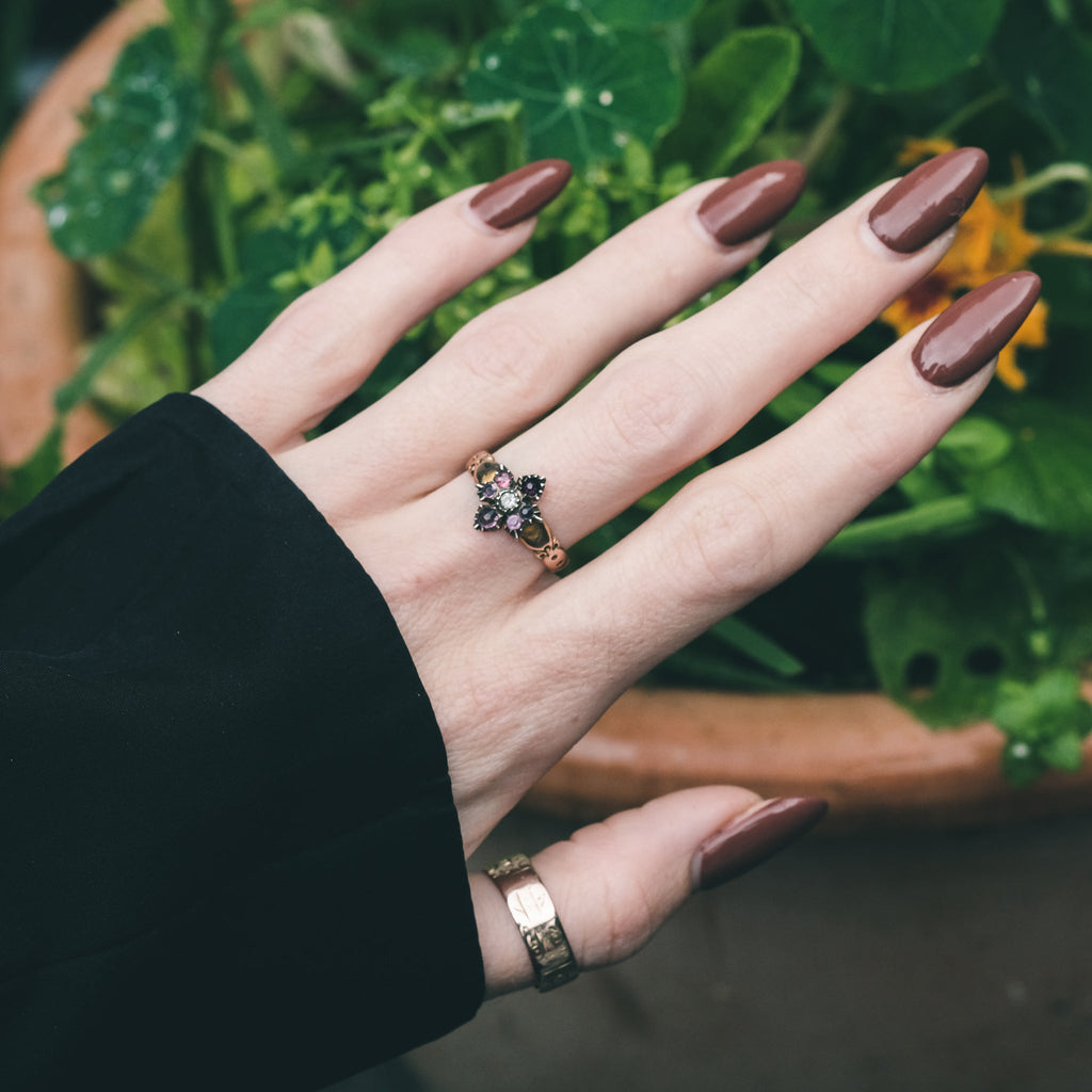 Victorian Paste Flower Ring – Lost Owl Jewelry