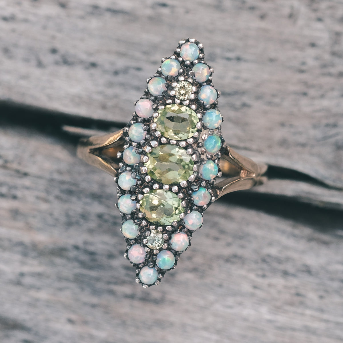 Victorian Rainbow Marquise Ring – Lost Owl Jewelry