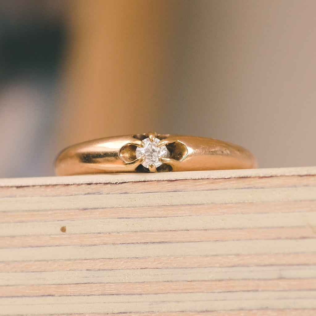 Victorian Slim Diamond Belcher Ring – Lost Owl Jewelry