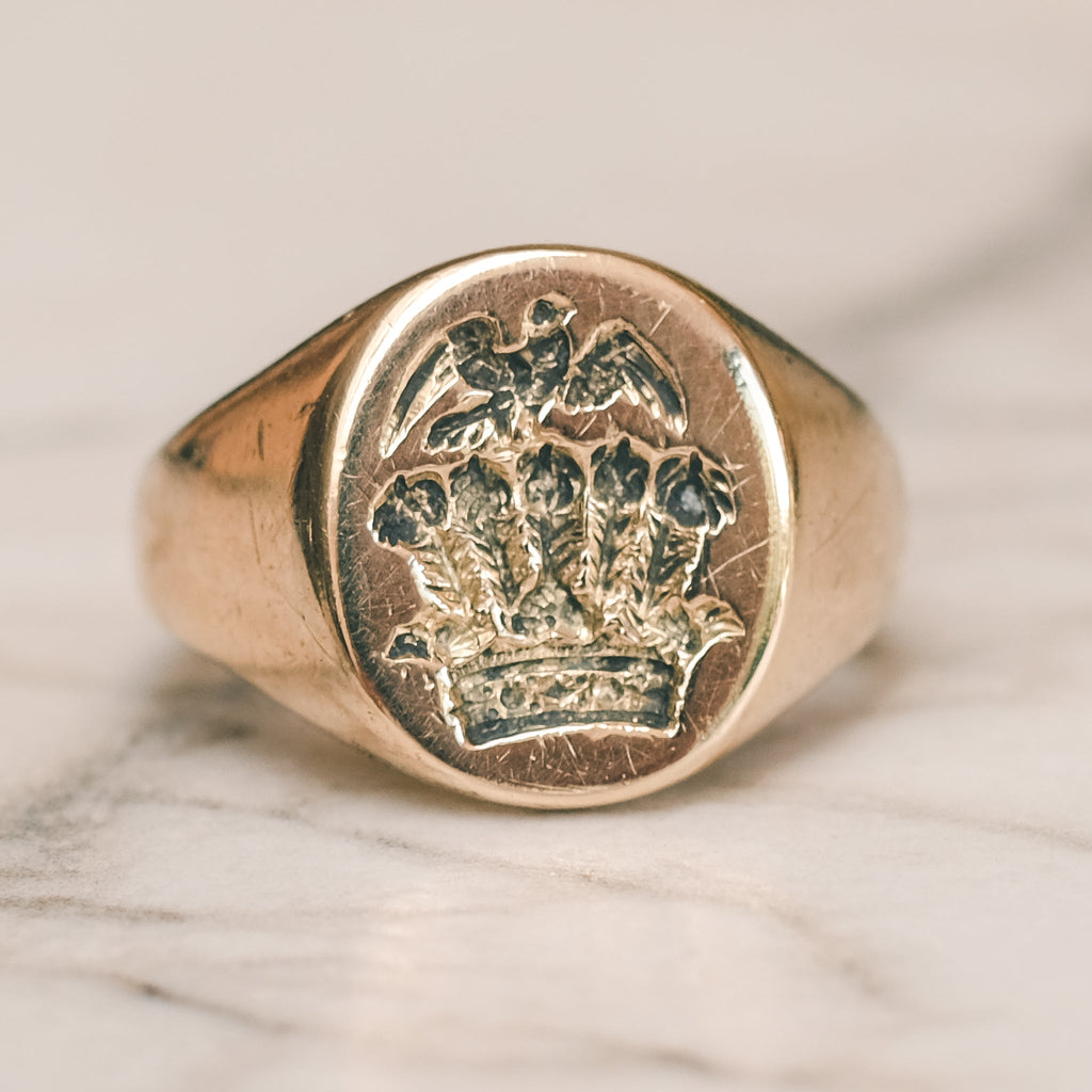Vintage Heraldic Signet Ring – Lost Owl Jewelry