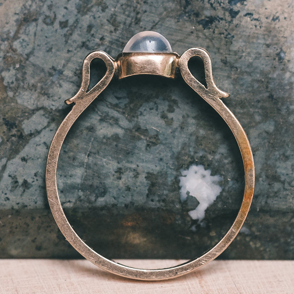 Vintage Moonstone Scroll Ring – Lost Owl Jewelry